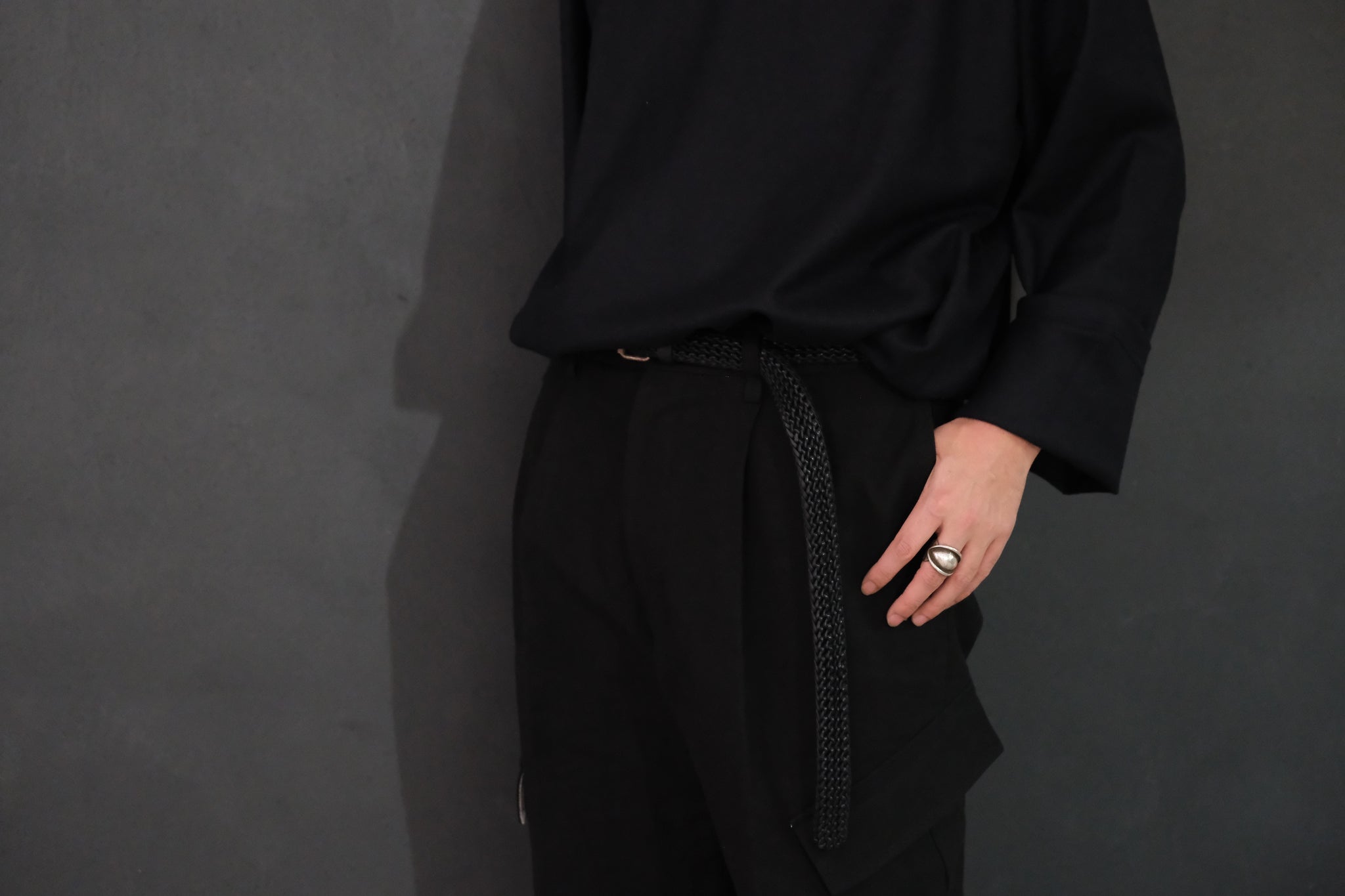 Womb Leather / Hand Knitted Leather Belt / Black – Lister